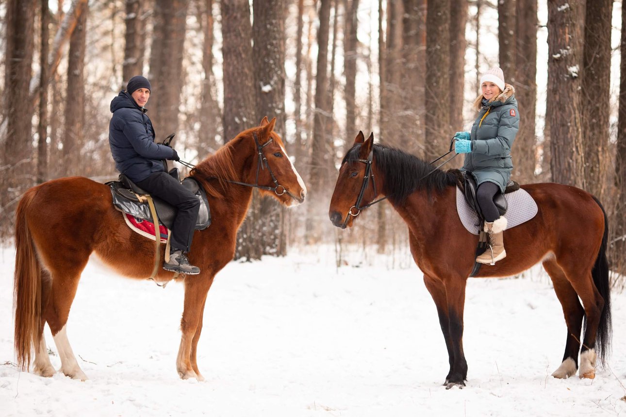 Конная прогулка для двоих. Конный клуб Konipark в Красноярске